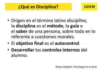 ppt sobre disciplina en el contexto del aula escolar | PPT