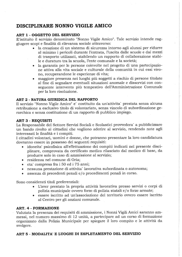 Nonno vigile Oria 2013 | PDF