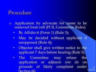 The Lawyer's Disciplinary committee jurisdiction and procedure, Kenya | PPT