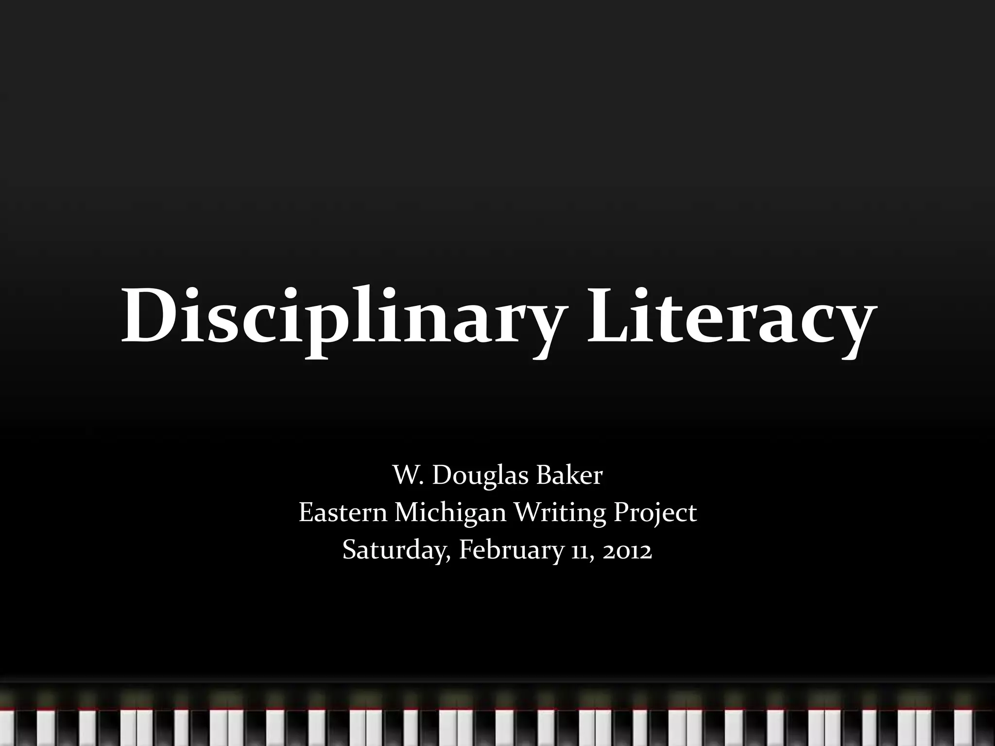 Disciplinary Literacy | PPTX