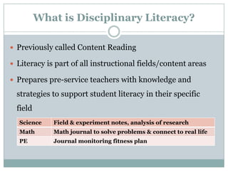 Disciplinary literacy in the middle grades | PPTX | Primary Education ...