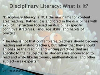 What does literacy mean in my discipline: Making meaning makers | PPTX