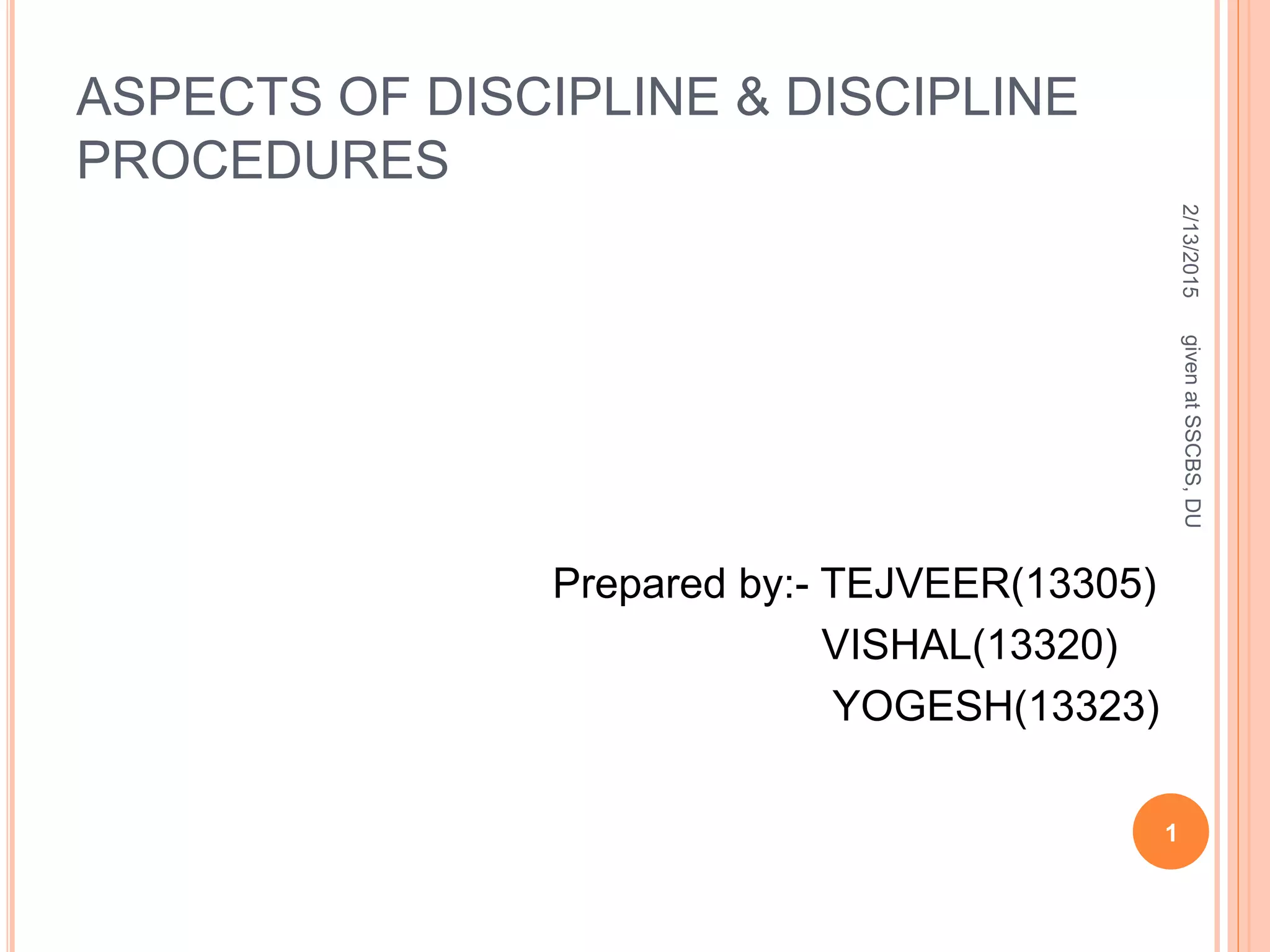 Disciplinary procedures | PPTX