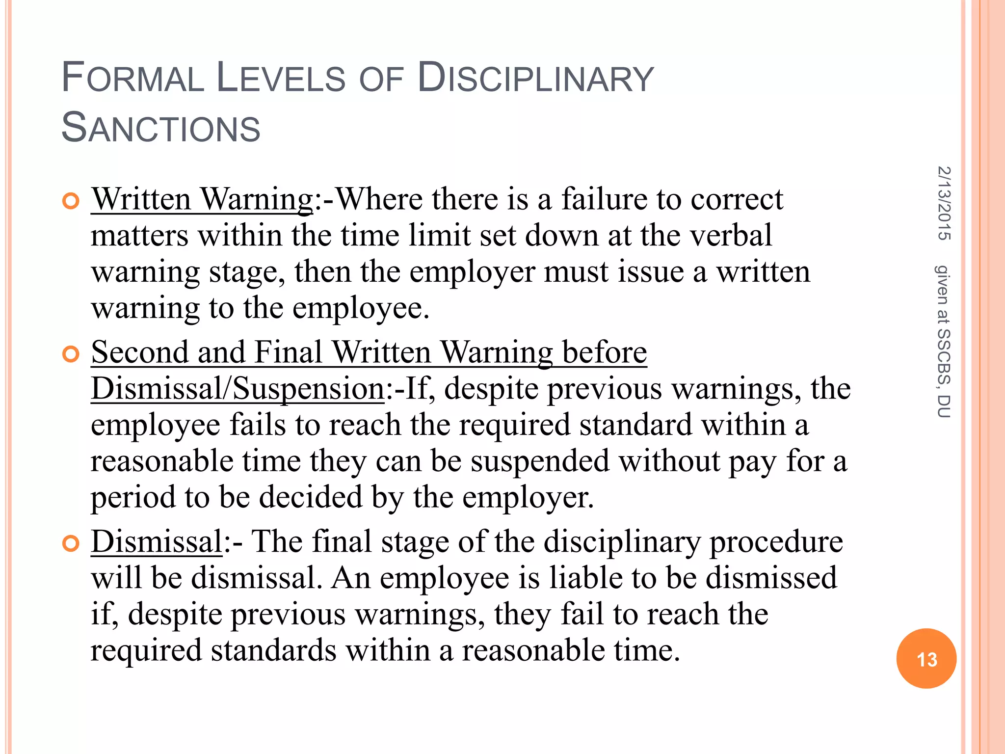 Disciplinary procedures | PPTX