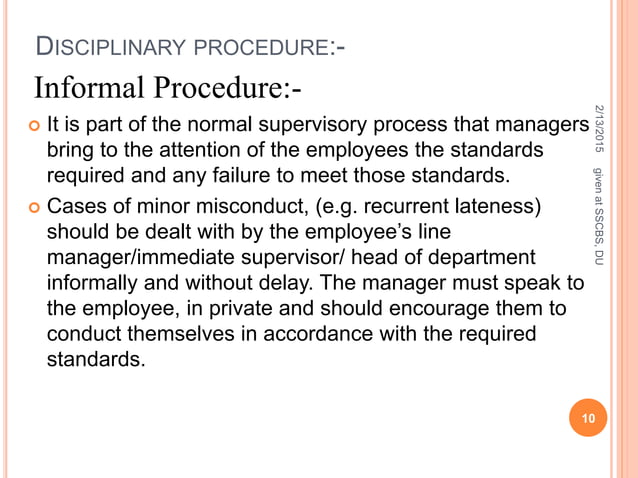 Disciplinary procedures | PPTX | Resume Writing and Advice | Job Search