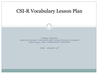 Disciplinary vocab lesson | PPT