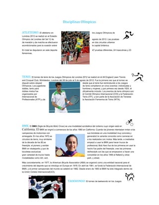 Disciplinas olímpicas | DOCX