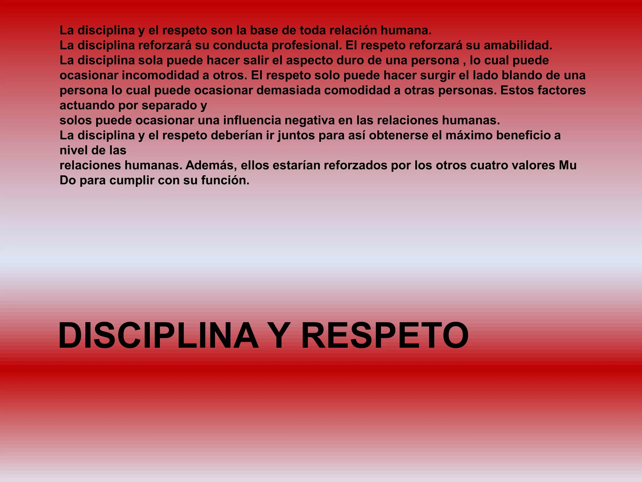 Disciplina y respeto | PPTX