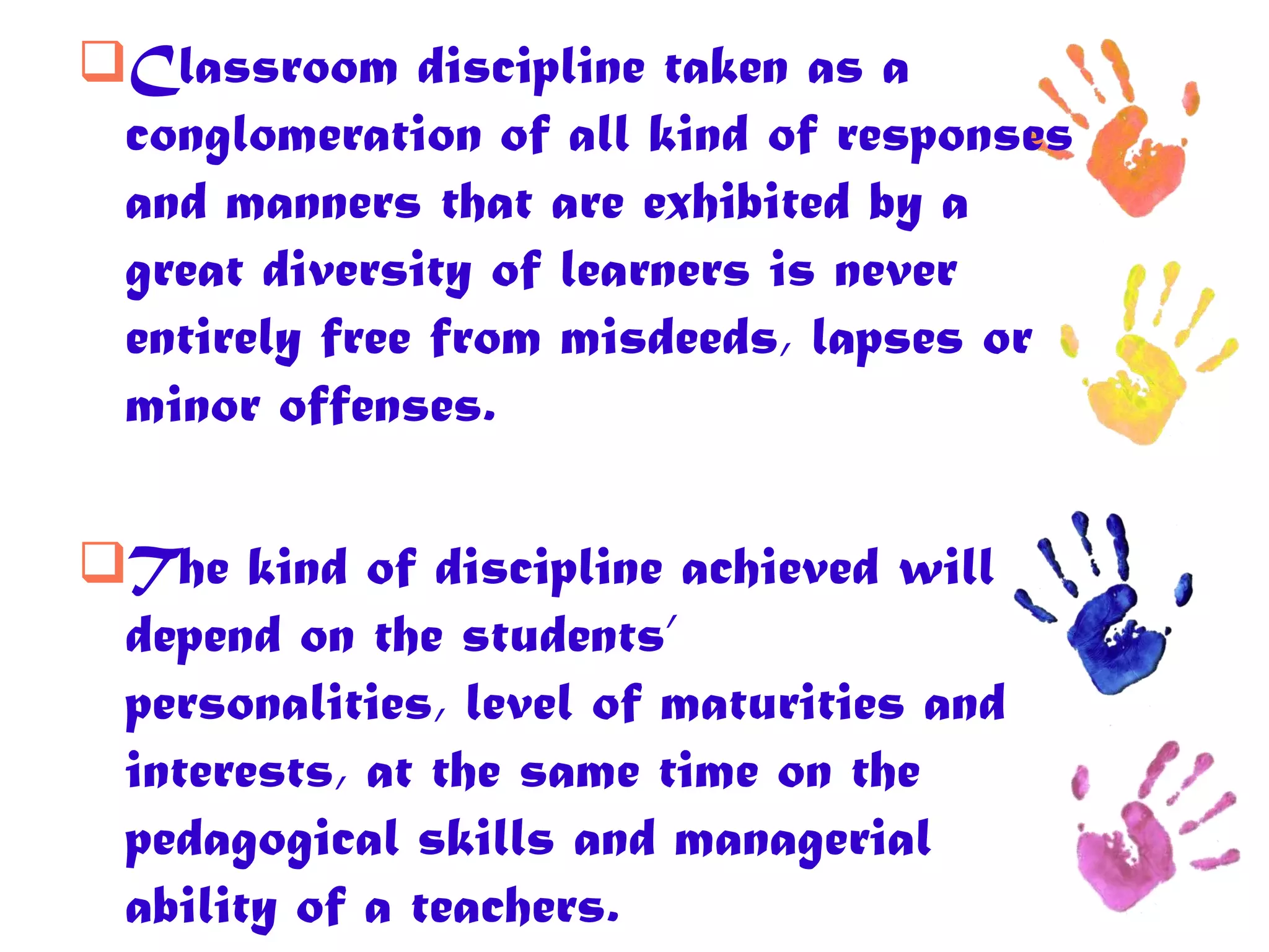 Discipline in Classroom Management | PPTX