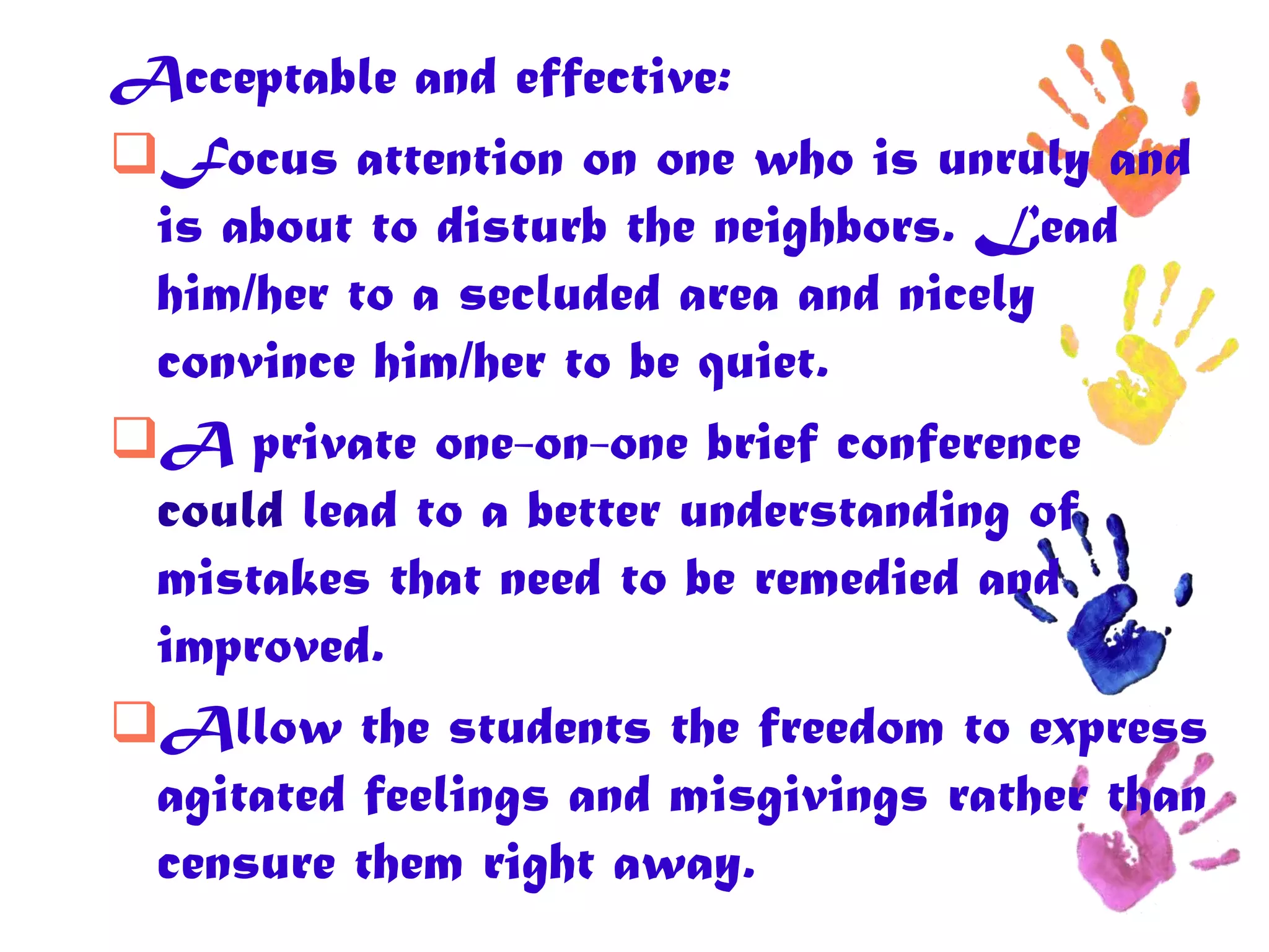 Discipline in Classroom Management | PPTX