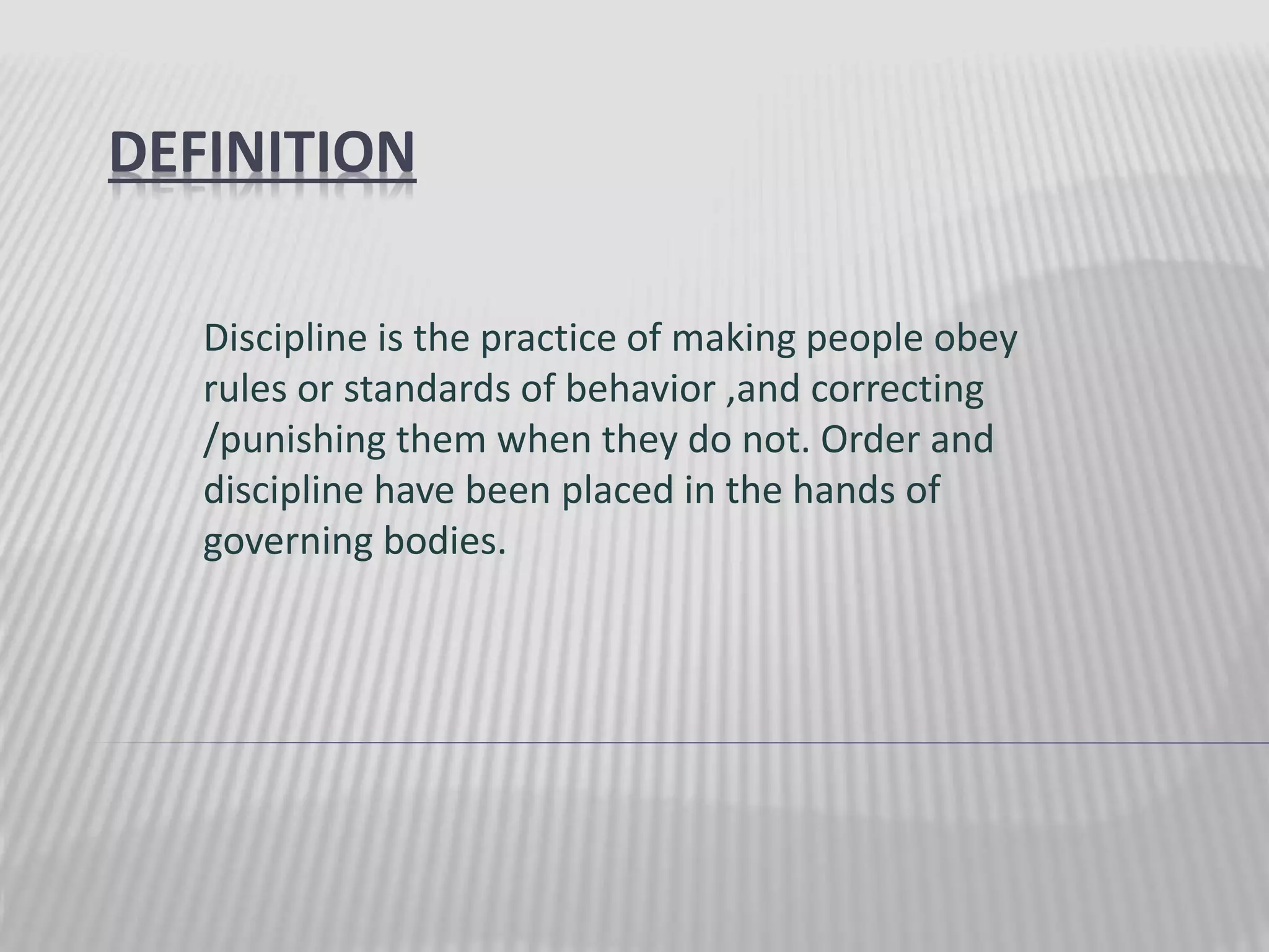 Importance of Discipline | PPTX