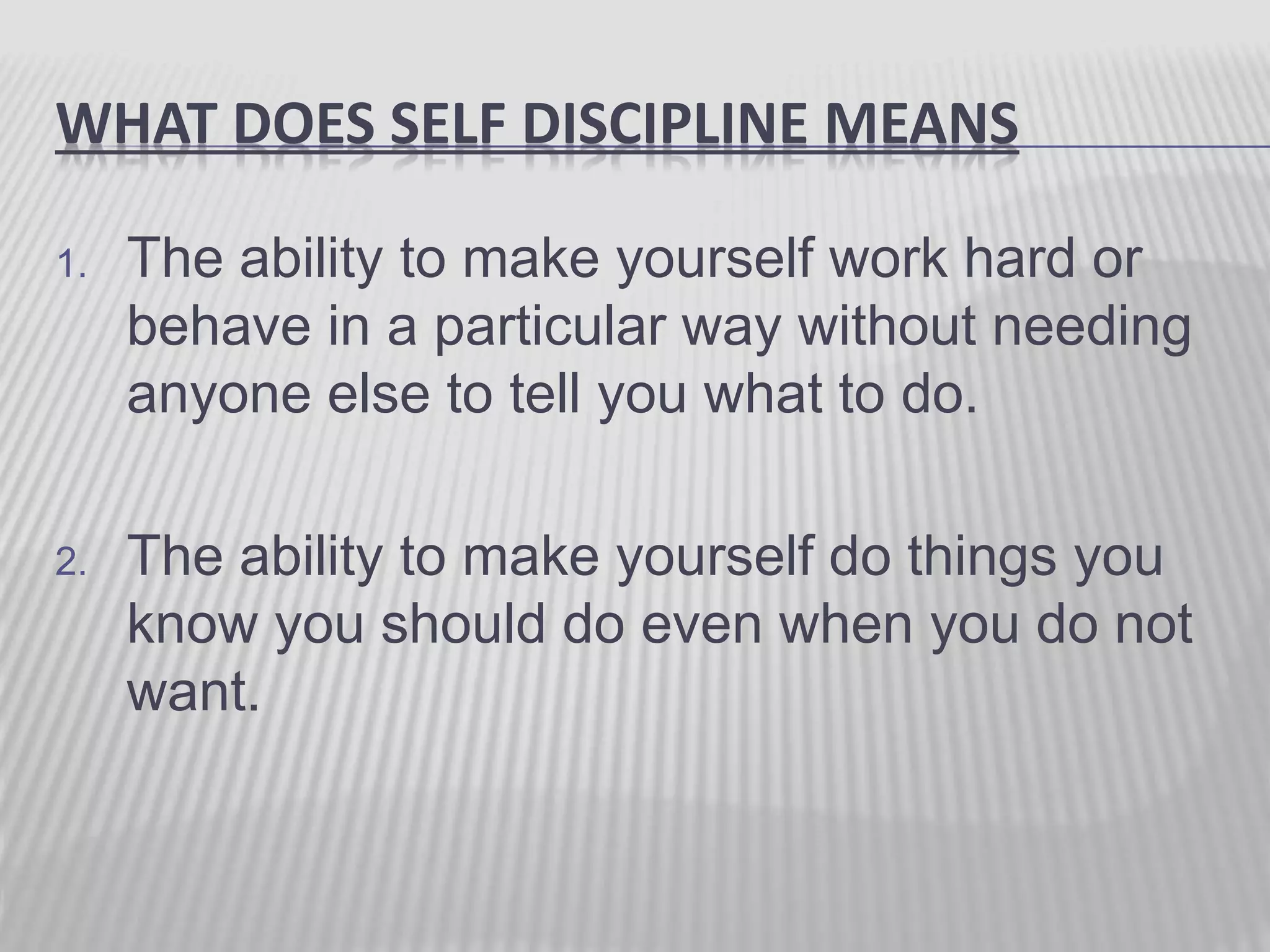 Importance of Discipline | PPTX
