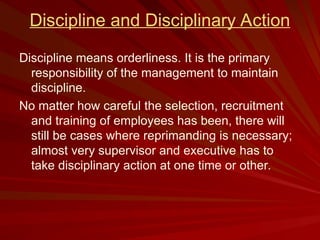 Discipline concept in management and behavior | PPT