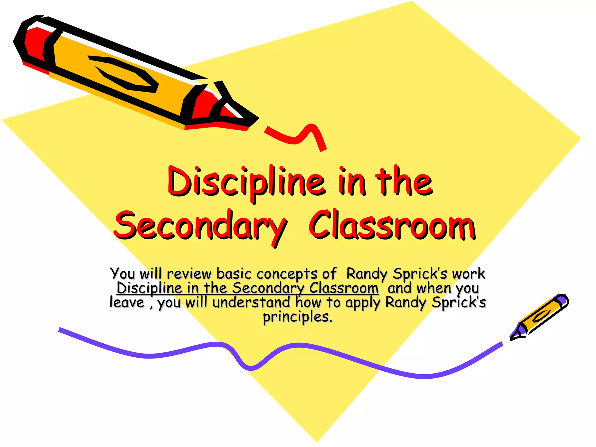 Discipline In The Secondary Classroom | PPT