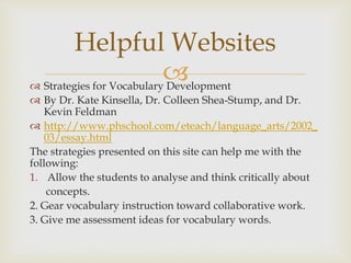 Discipline specific vocabulary | PPTX