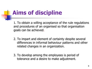 discipline is method to control the empl | PPT
