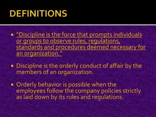 Discipline and grievance | PPTX