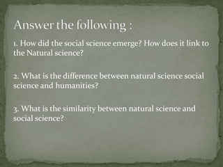 Discipline and ideas in the social science week 1 | PPTX