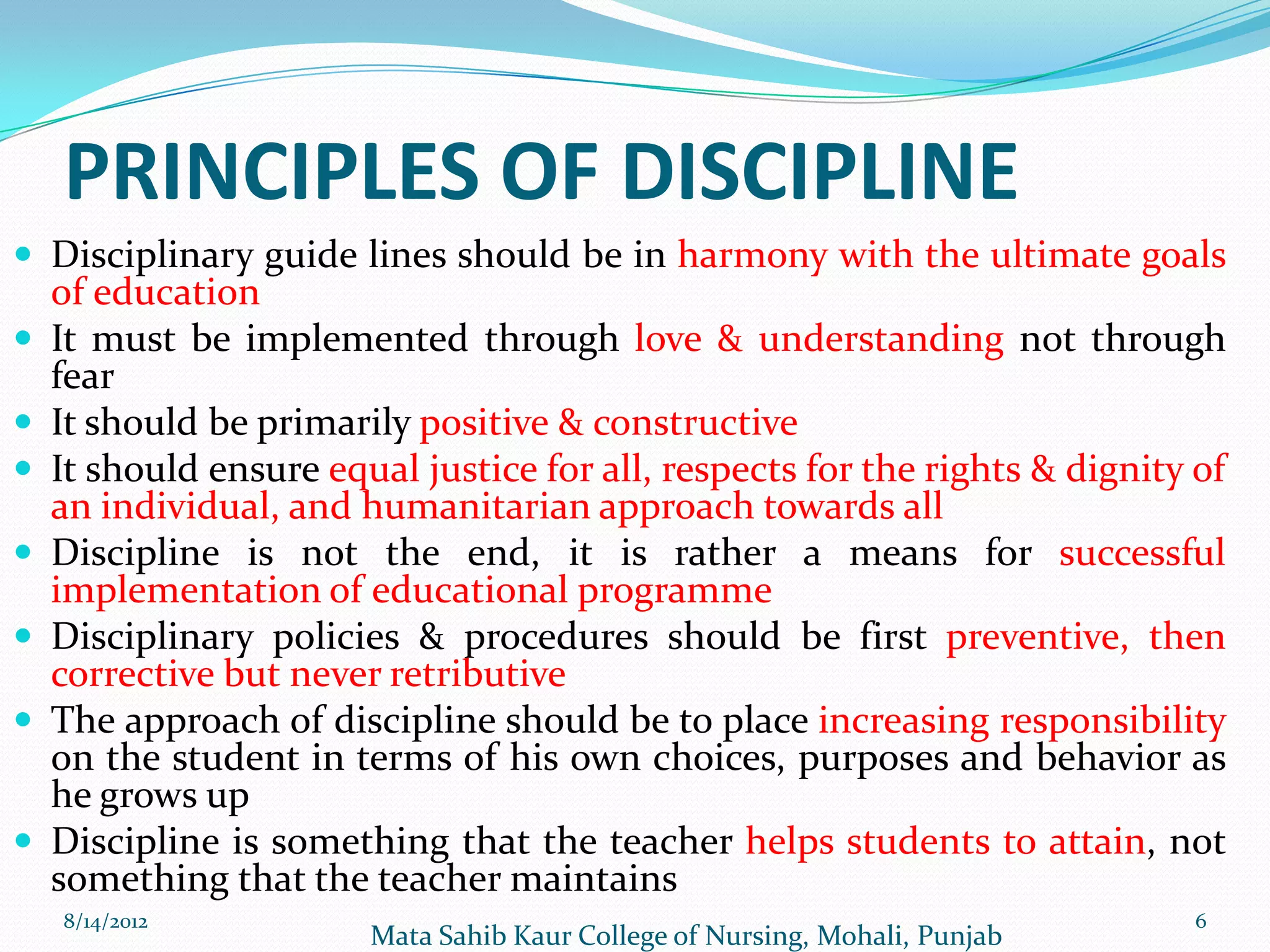 Discipline in nursing | PPTX