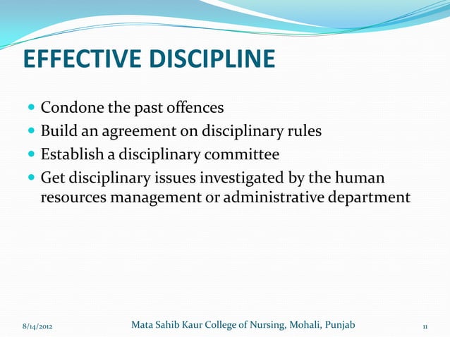 Discipline in nursing | PPTX | Law