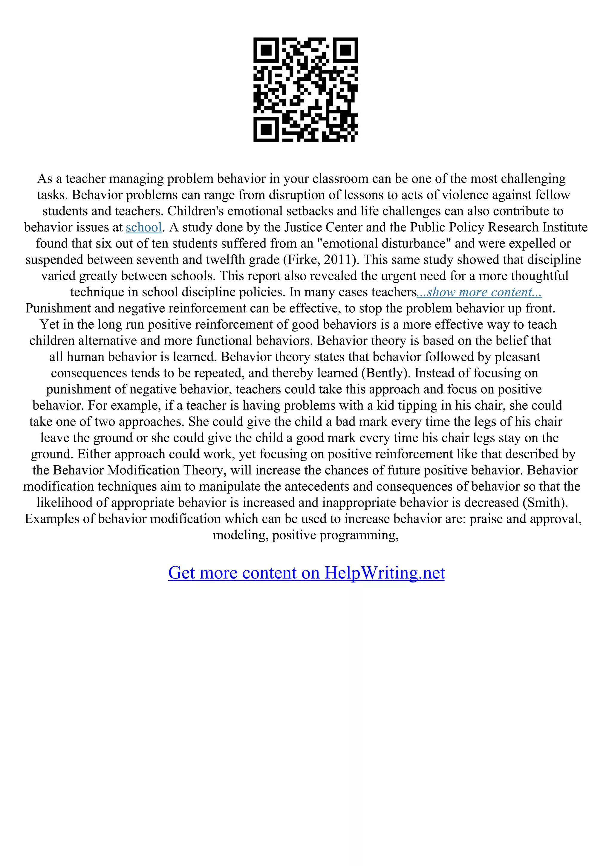 Discipline In School Essay | PDF