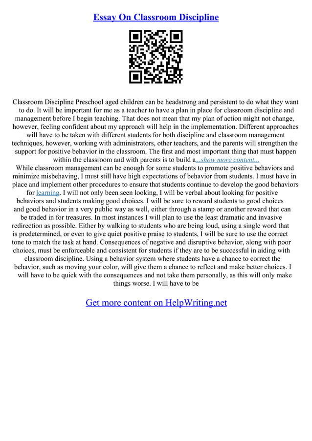 Discipline In School Essay | PDF