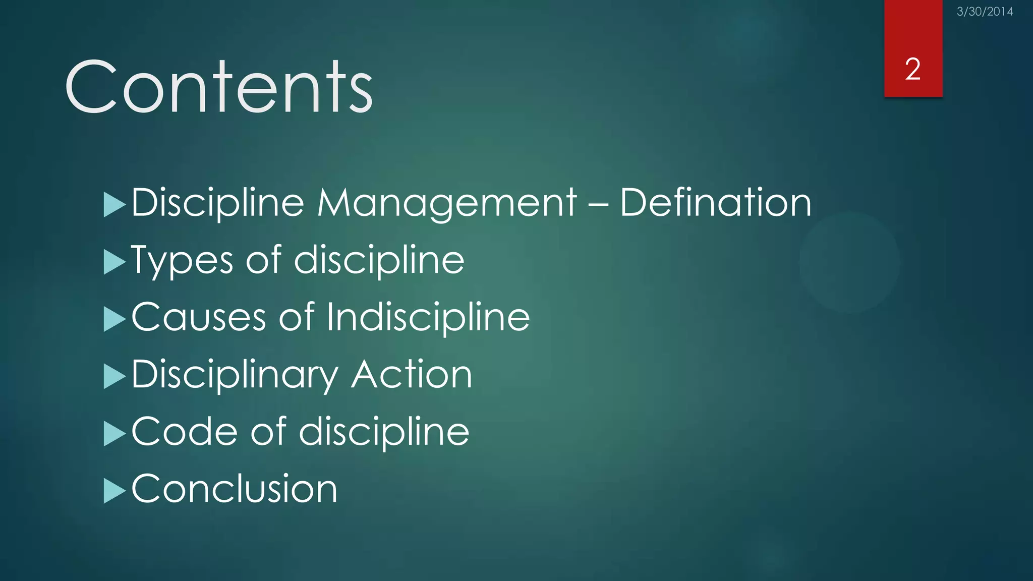 Discipline management | PPTX