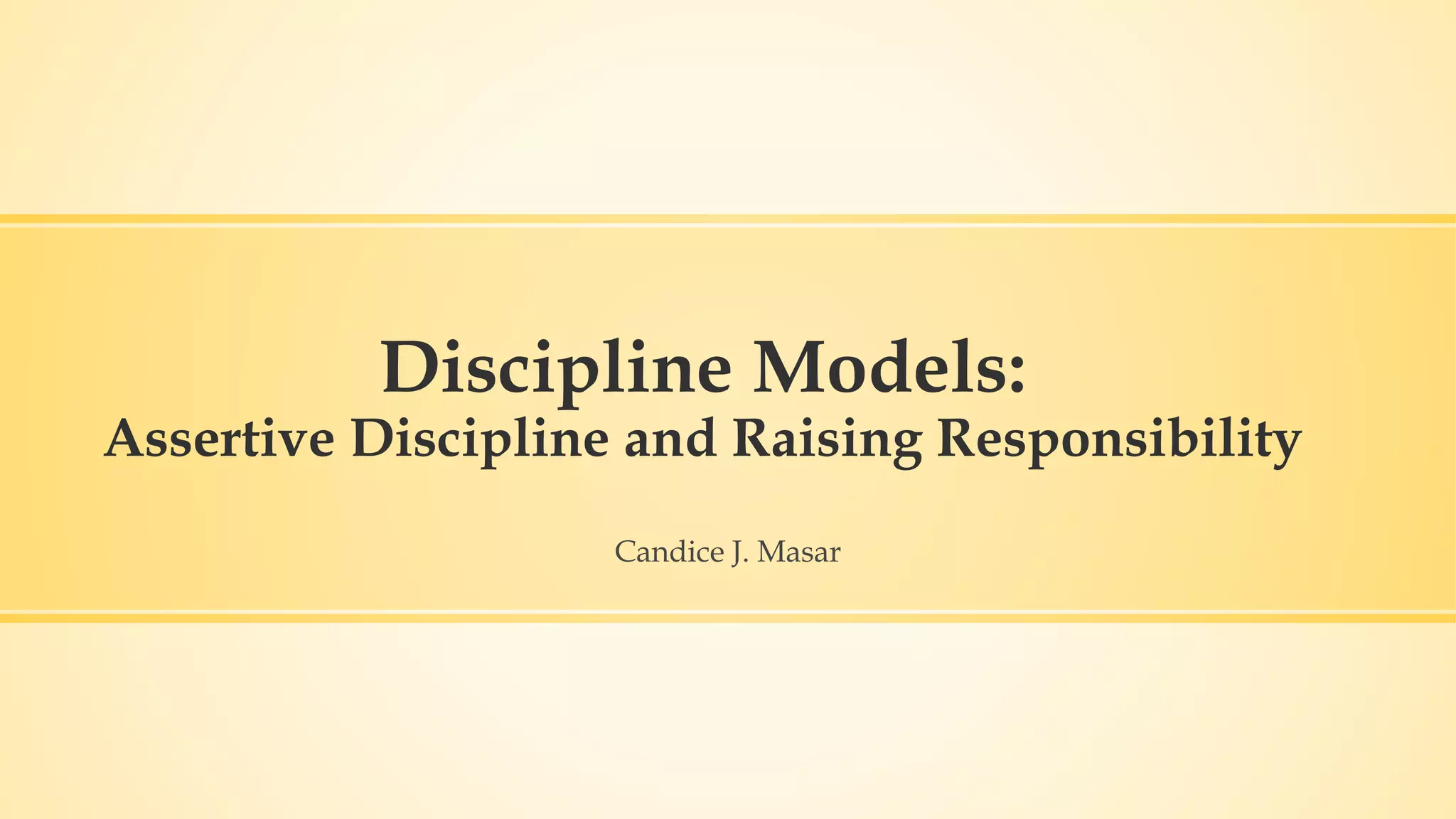 Discipline models | PPT