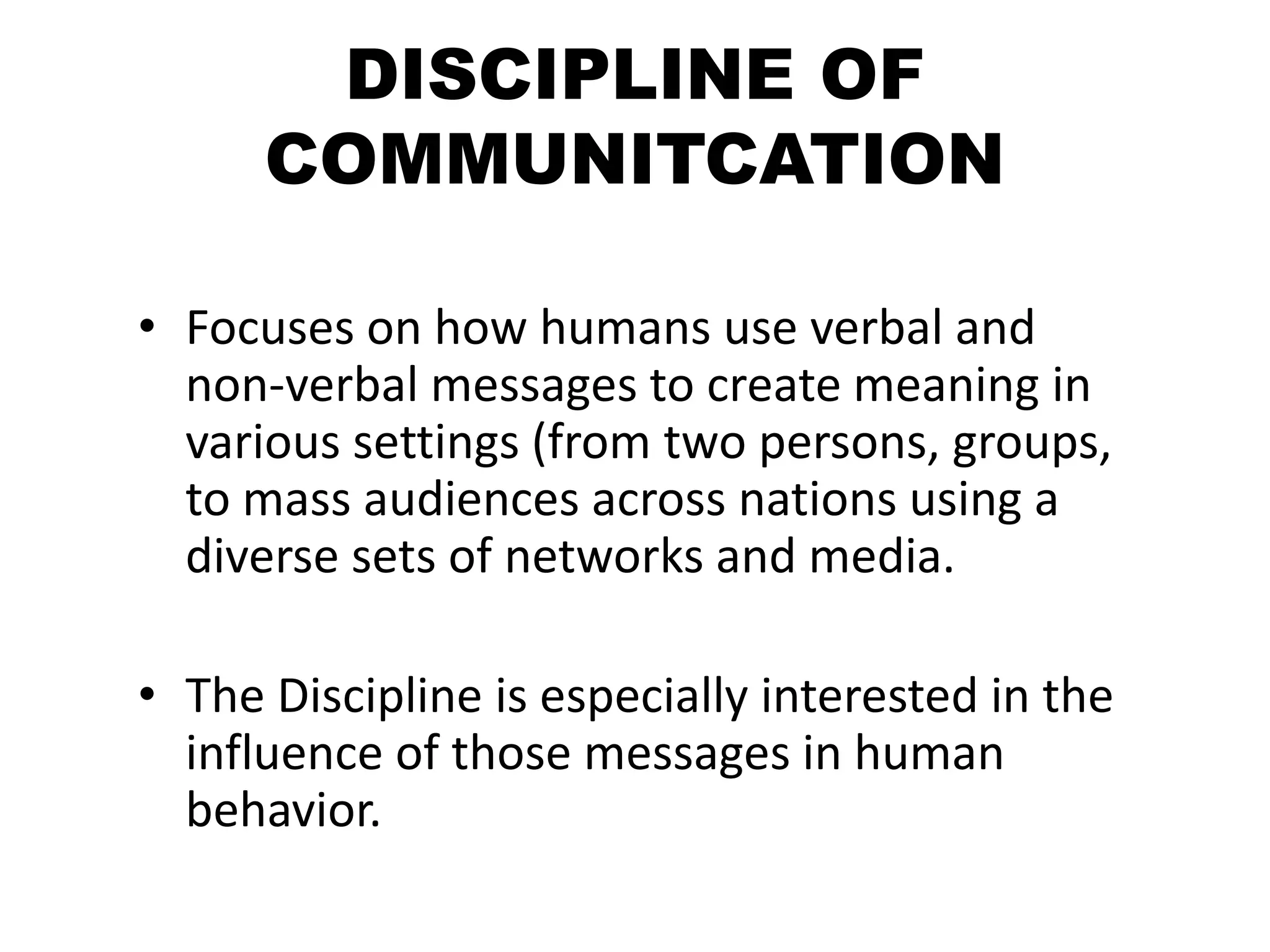 Discipline of communication | PPTX