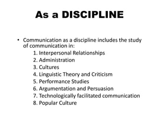 Discipline of communication | PPTX