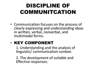 Discipline of communication | PPTX