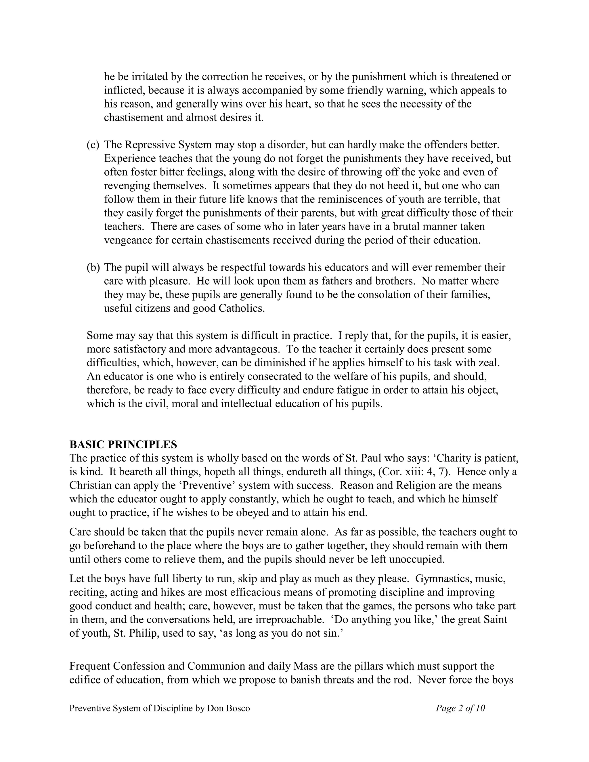 Discipline of St John Bosco | PDF