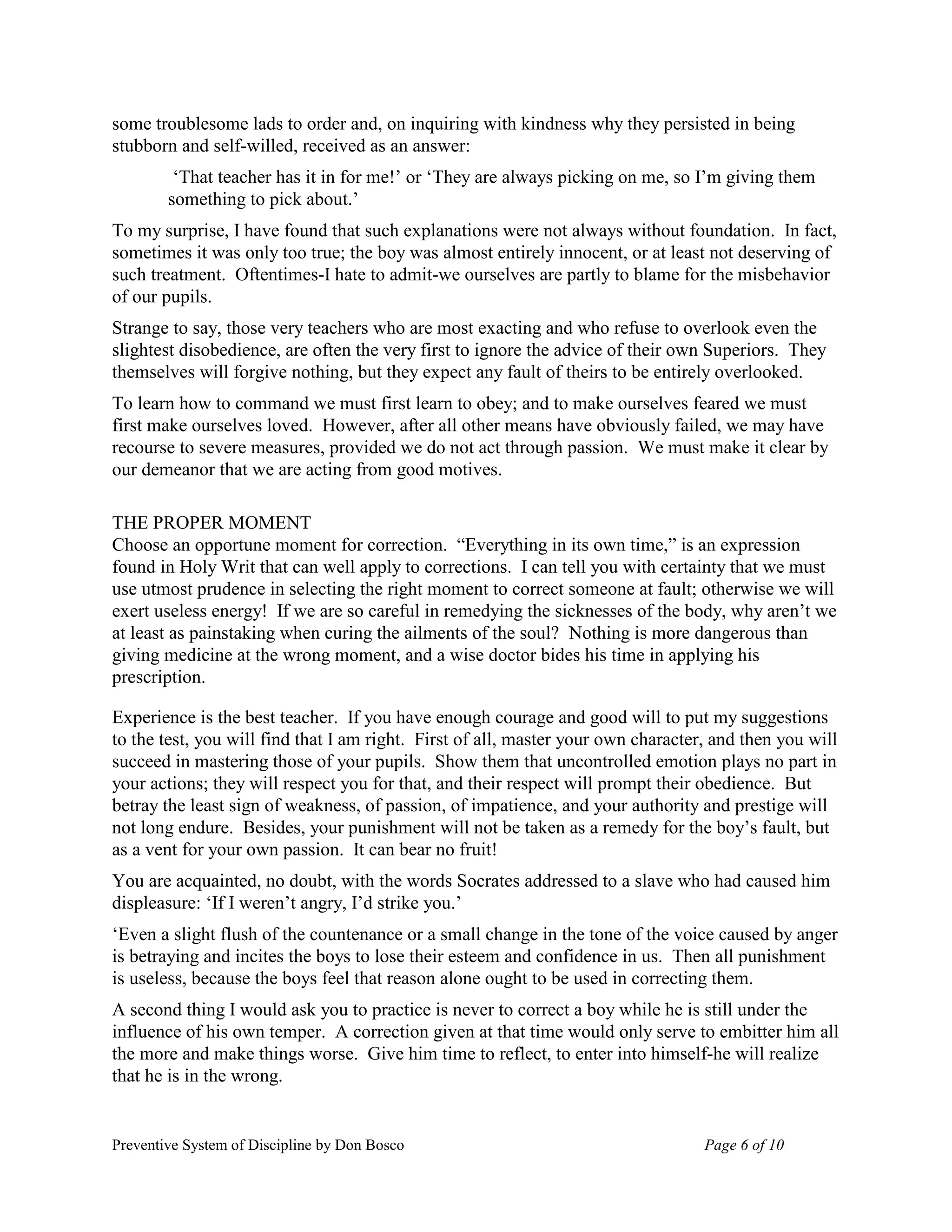 Discipline of St John Bosco | PDF