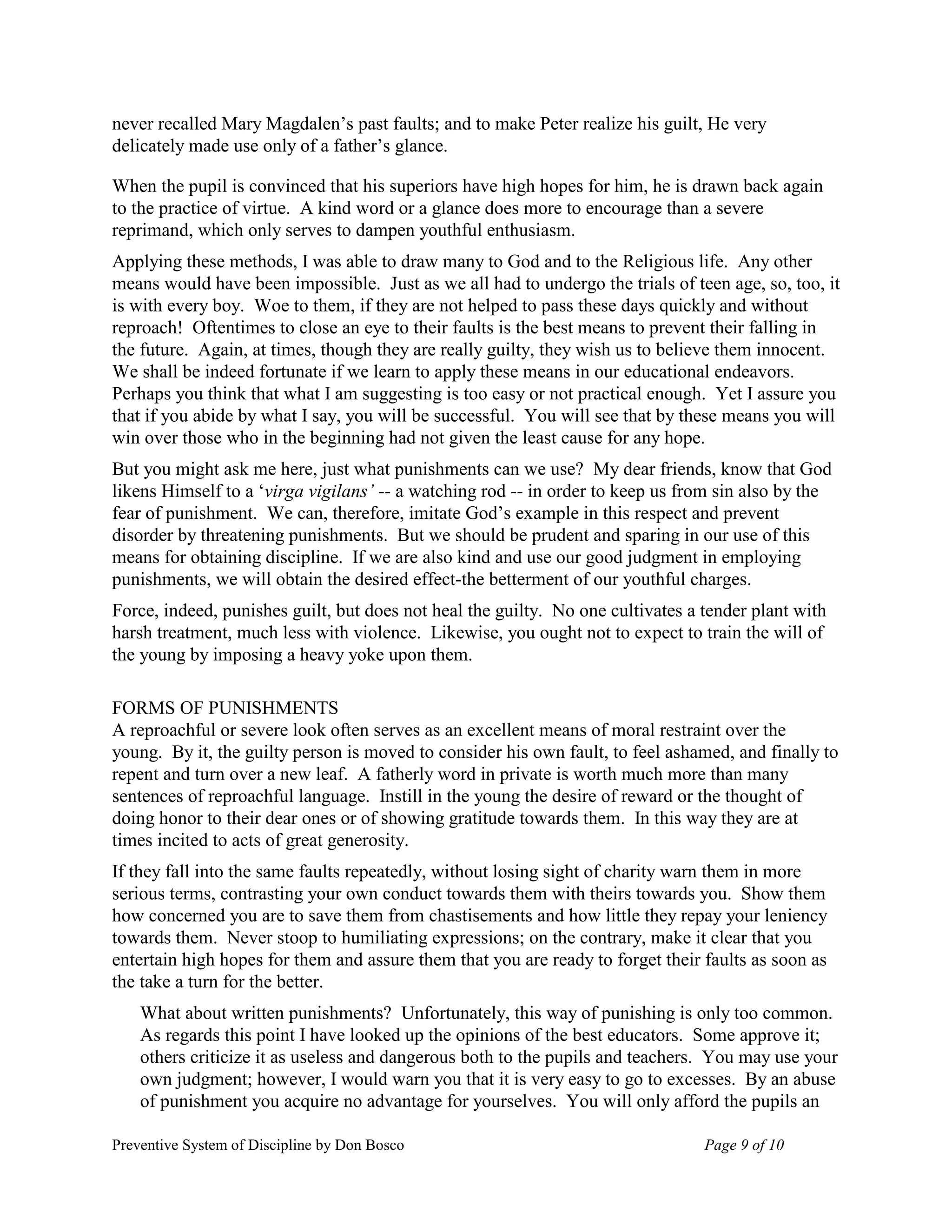 Discipline of St John Bosco | PDF