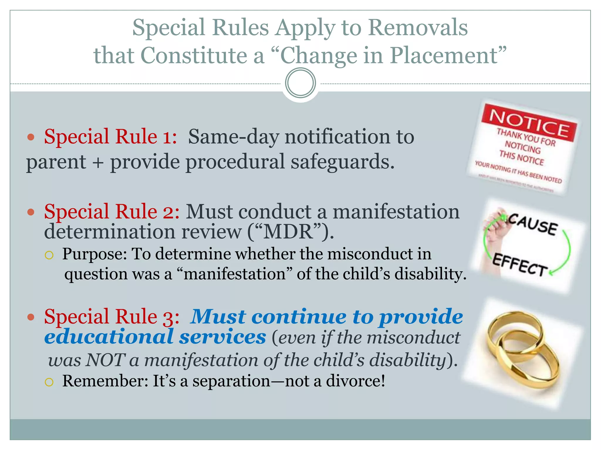 Discipline of students with disabilities -2 fundamentals, 3 special ...