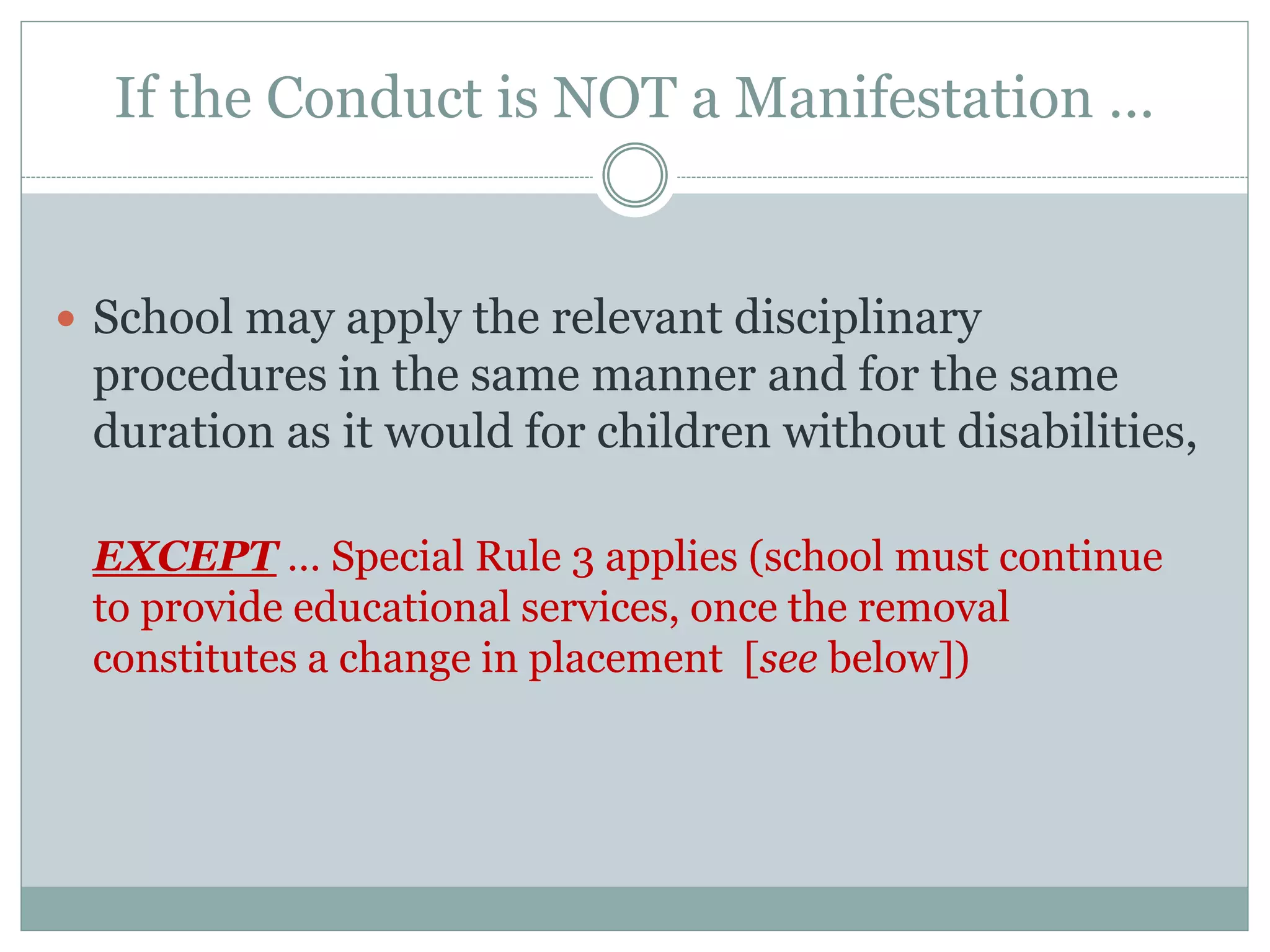 Discipline of students with disabilities -2 fundamentals, 3 special ...