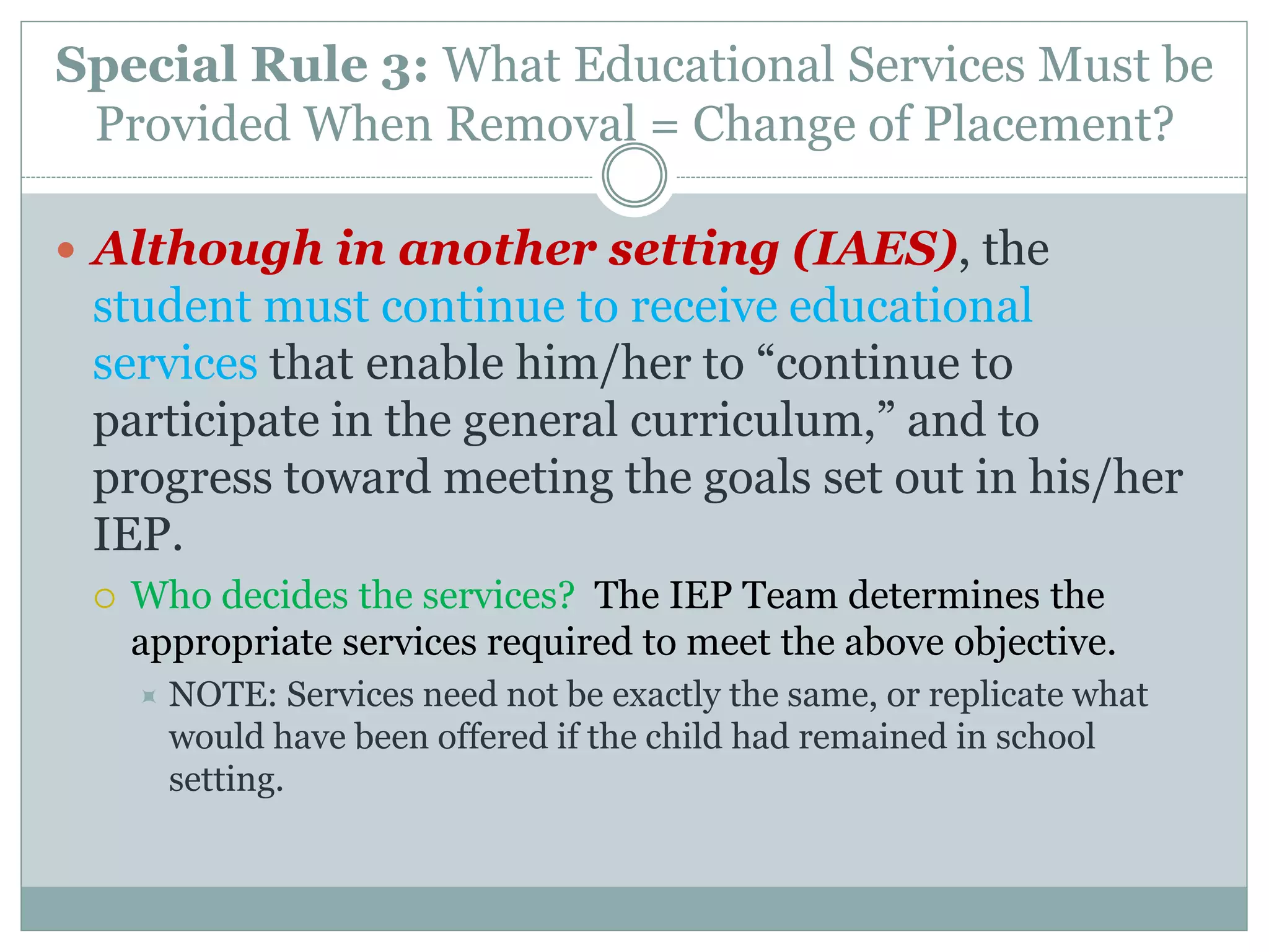 Discipline of students with disabilities -2 fundamentals, 3 special ...