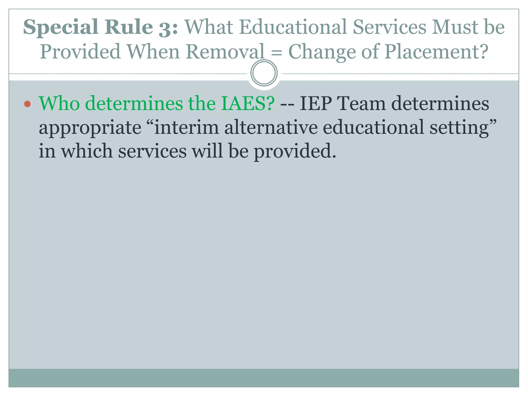 Discipline of students with disabilities -2 fundamentals, 3 special ...