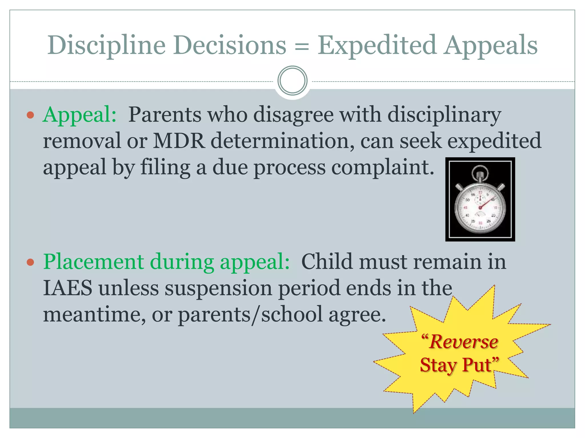 Discipline of students with disabilities -2 fundamentals, 3 special ...
