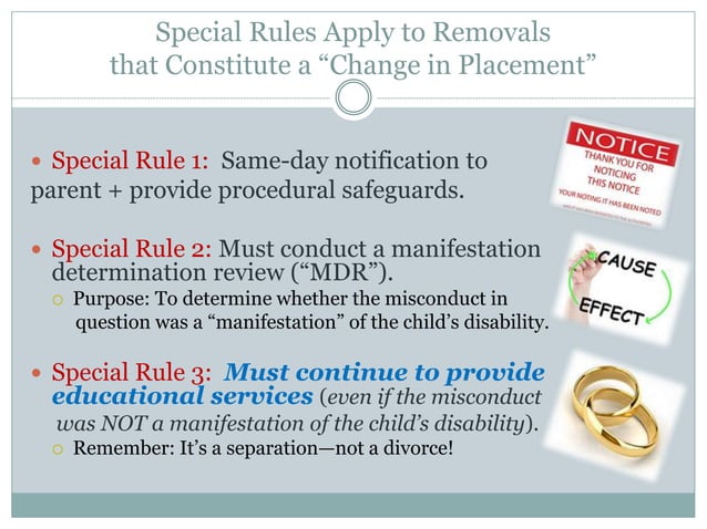 Discipline of students with disabilities -2 fundamentals, 3 special ...