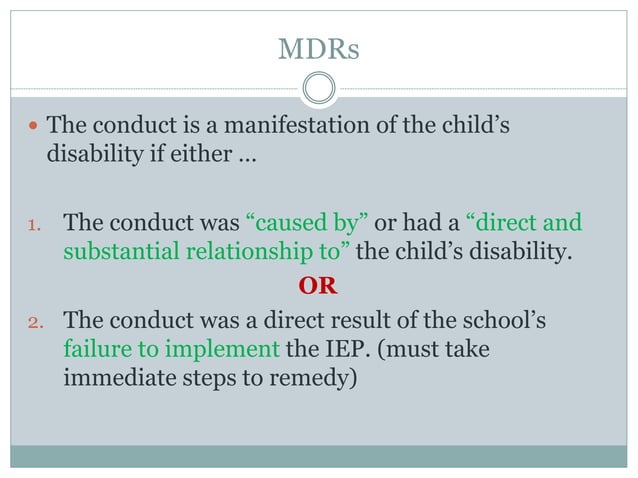 Discipline of students with disabilities -2 fundamentals, 3 special ...