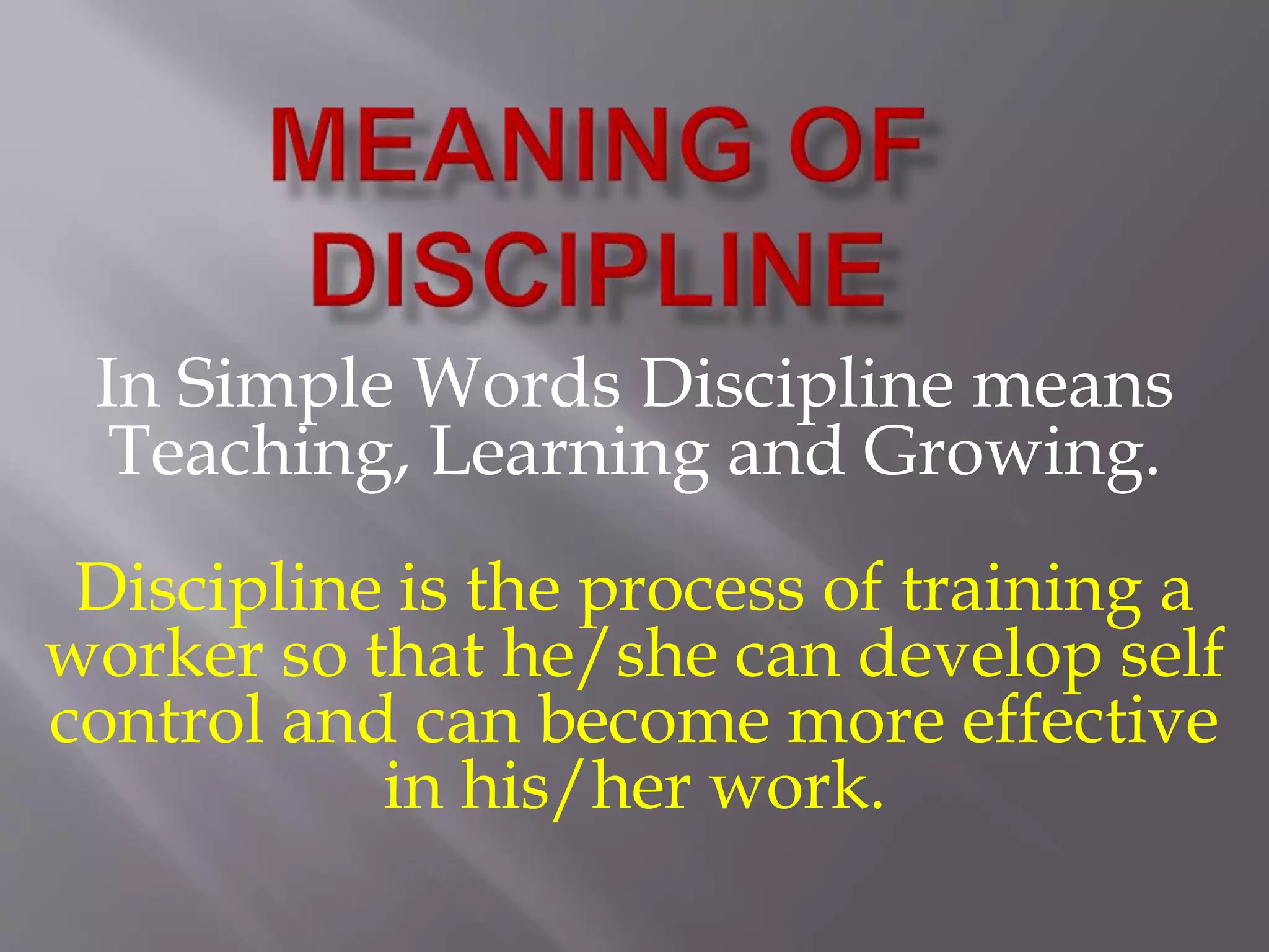 Discipline pptx | PPT