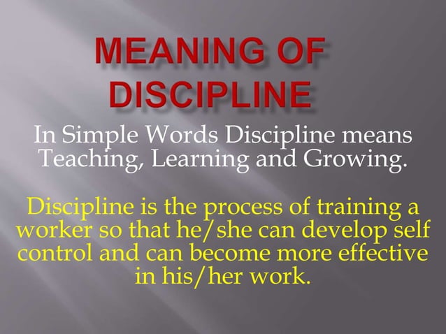 Discipline pptx | PPT