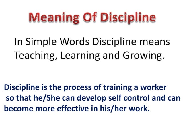 Presentation on Discipline | PPTX | Careers