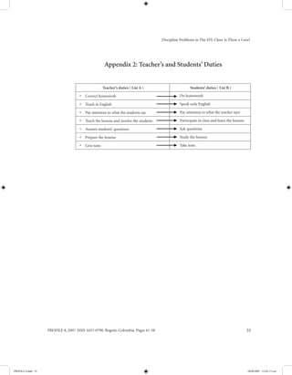 Discipline problems in the efl class | PDF | Homework and Study | Education