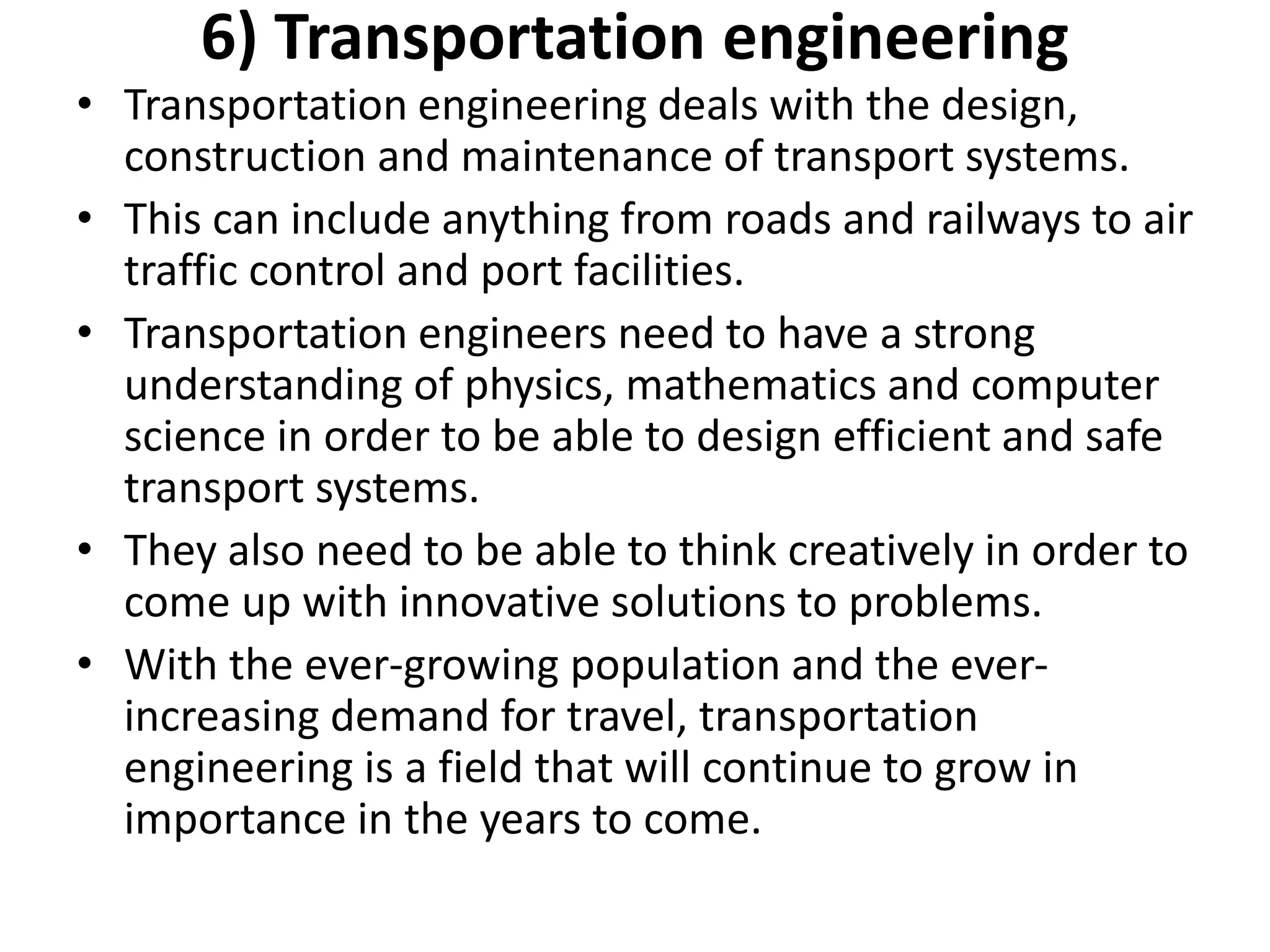 Various disciplines of civil engineering | PPTX
