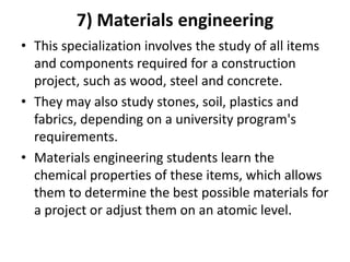 Various disciplines of civil engineering | PPTX
