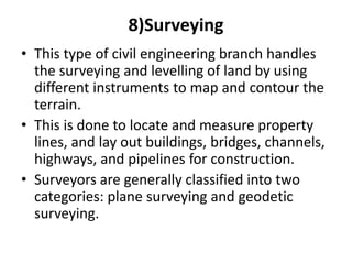 Various disciplines of civil engineering | PPTX