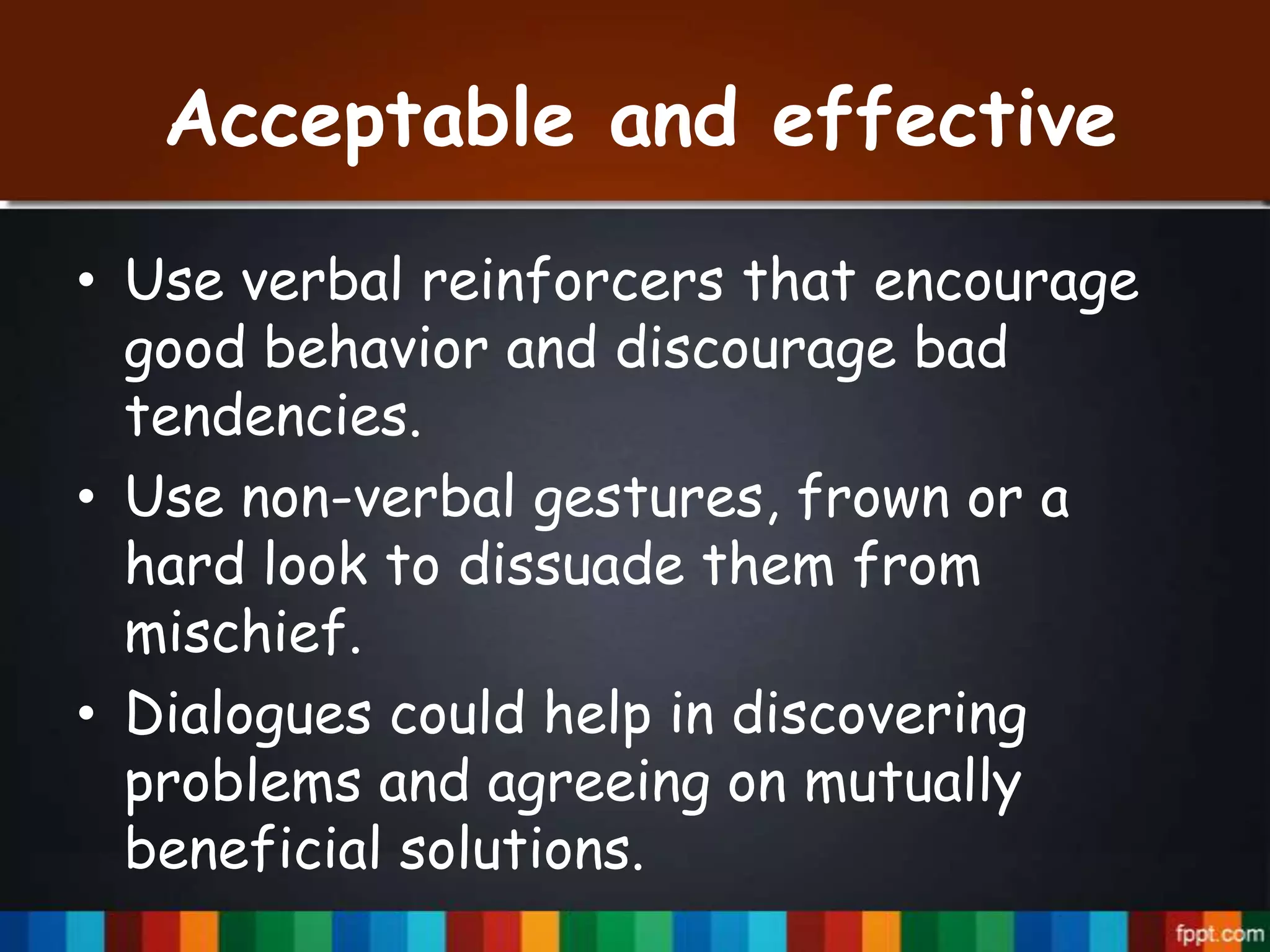 Discipline Techniques for Preschool Classroom | PPTX