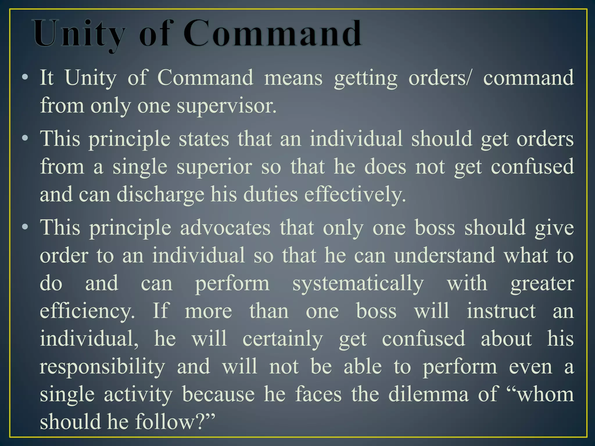 Discipline ; unity of command | PPTX